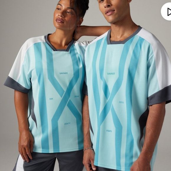 Savage X Fenty | Tops | Savage X Fancy League Shortsleeve Jersery In Blue Multi Unisex Size Xs ...